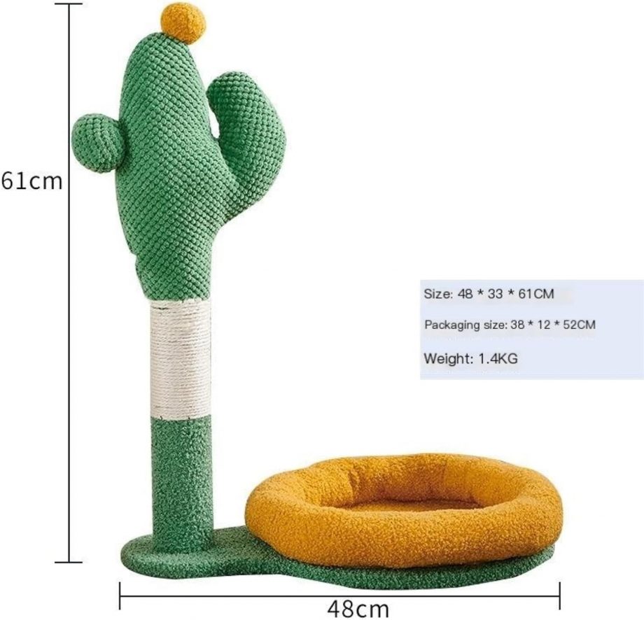 Cactus Cat Tree for Indoor Cats – Bed & Scratcher | MU